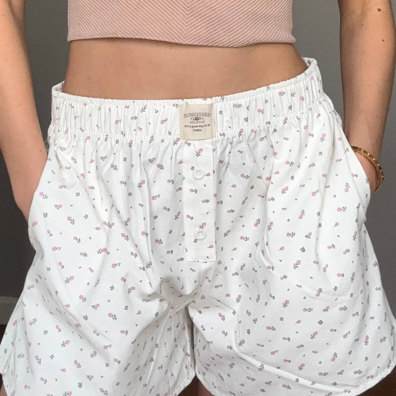 Sunkissed Coconut - Everyday Boxer Shorts - Roses – kobaswim